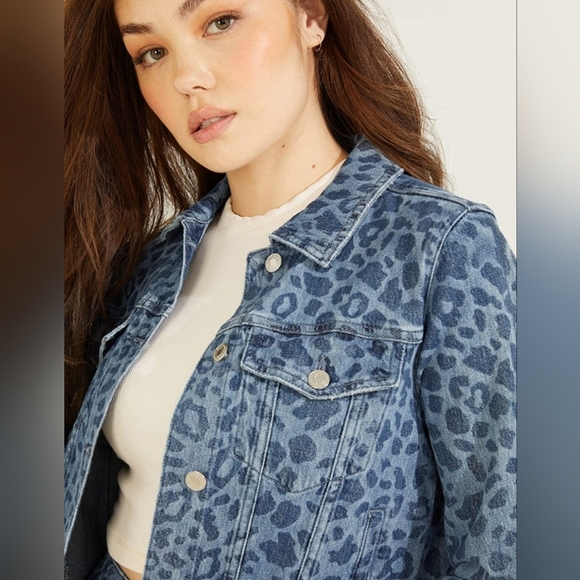 Guess | Jackets & Coats | Guess Leopard Print Trucker Jacket | Poshmark